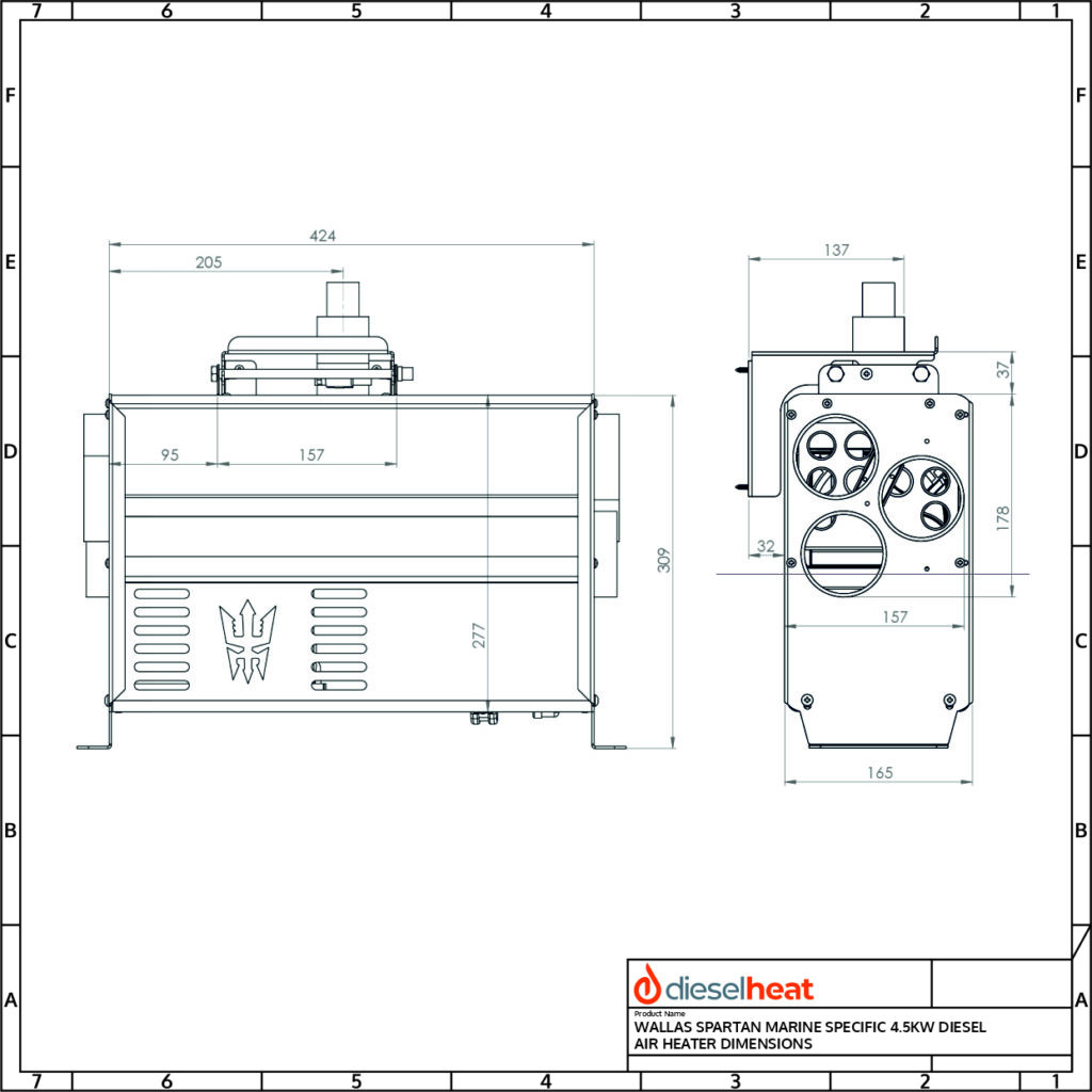 Wallas Spartan Marine Specific 4.5kW Diesel Air Heater - Dieselheat ...
